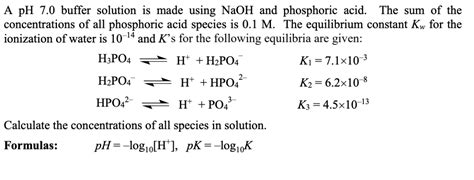 Answered A Ph 70 Buffer Solution Is Made Using Bartleby