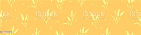 Wheat Spikelets And Grains Vector Seamless Pattern In Flat Style