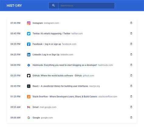 A Browser History App Built Using React