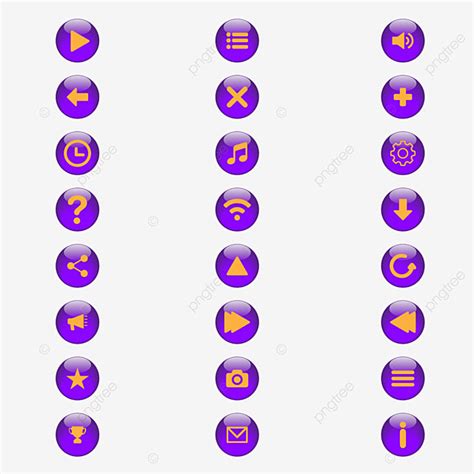 모바일 게임 인터페이스 Ui 라운드 기호 단추 세트 게임 광택 Png 일러스트 및 벡터 에 대한 무료 다운로드 Pngtree