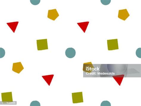 정사각형 원형 삼각형 및 오각형 모양의 원활한 패턴은 마른 브러시로 그려집니다 0명에 대한 스톡 벡터 아트 및 기타 이미지