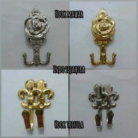 Jual Hook Gorden Murah Minimalis Motif Trisula Mawar Lumba Lumba Cantolan Gorden Hook Minimalis