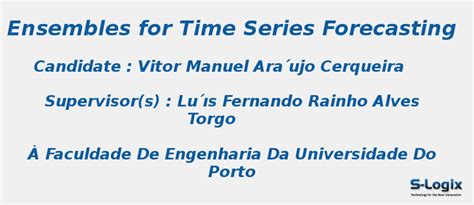 Ensembles For Time Series Forecasting Phd Thesis S Logix