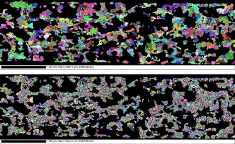 72 Ebsd Domain Orientations Cross Sectional View Top 15 Degree