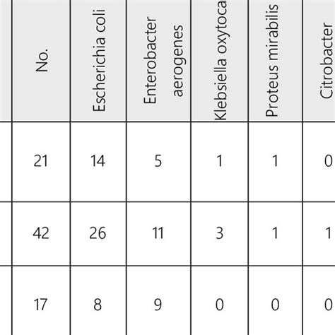 Type Of Isolated Enterobacteriaceae From Genitourinary Samples Download Scientific Diagram