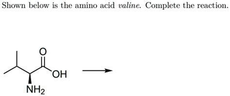 Solved Shown Below Is The Amino Acid Valine Complete The Reaction Oh Nhz