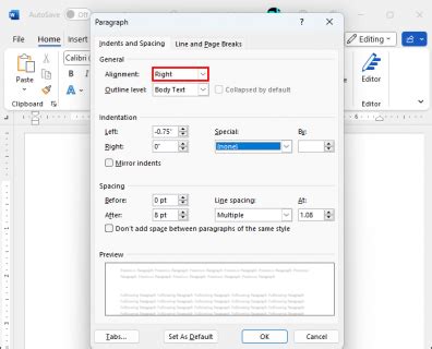 How To Right Align Part Of A Line In Word