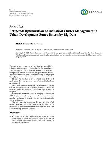 Pdf Retracted Optimization Of Industrial Cluster Management In Urban Development Zones Driven