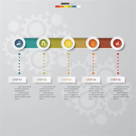 Premium Vector 5 Steps Timeline Template Infographic Element