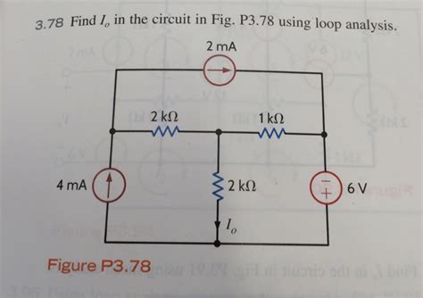 solved find i 0 in the circuit in fig p3 78 using loop