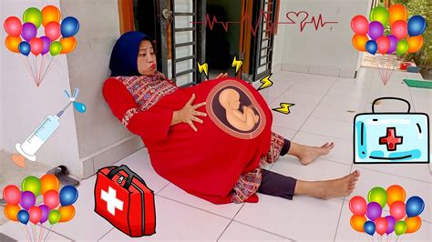 Drama Lucu🤣😂🎈 Ibu Hamil terjatuh di teras rumah sampai melahirkan sendiri - YouTube