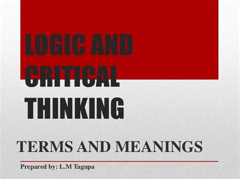 Logic And Critical Thinking