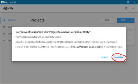 how to update a project s unity version genoma games