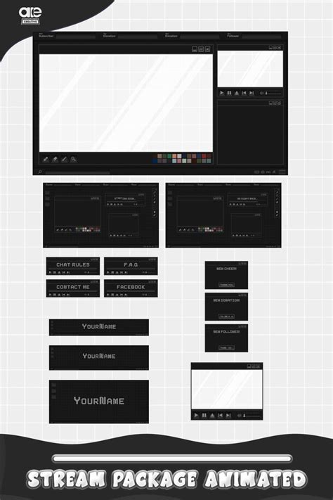 Animated Stream Package Overlay Black Twitch Overlay Cozy Dark Theme Twitch Overlay Artofit