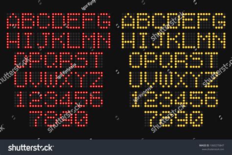 Lcd Letters Numbers Electronic Devices Digital Stock Vector Royalty Free