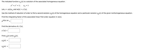 solved the indicated function y1 x is a solution of the