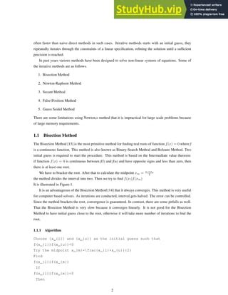 A Comparison Of Iterative Methods For The Solution Of Non Linear Systems Of Equations PDF