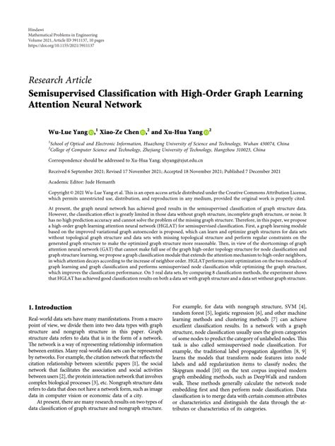 Pdf Semisupervised Classification With High Order Graph Learning