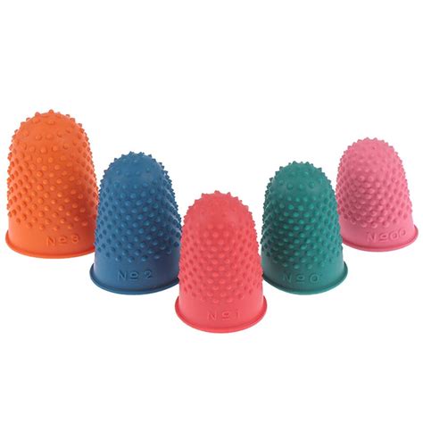 Racing Butterfly 5pcs Rubber Thimble Set Multi Color Various Sizes
