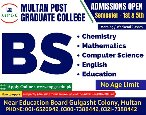 Mpgc Multan Post Graduate College Multan