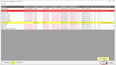 Editing Metadata For Multiple PDF Documents