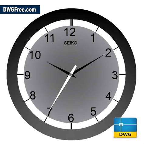 Classic Wall Clock Dwg Drawing Download Free In Autocad