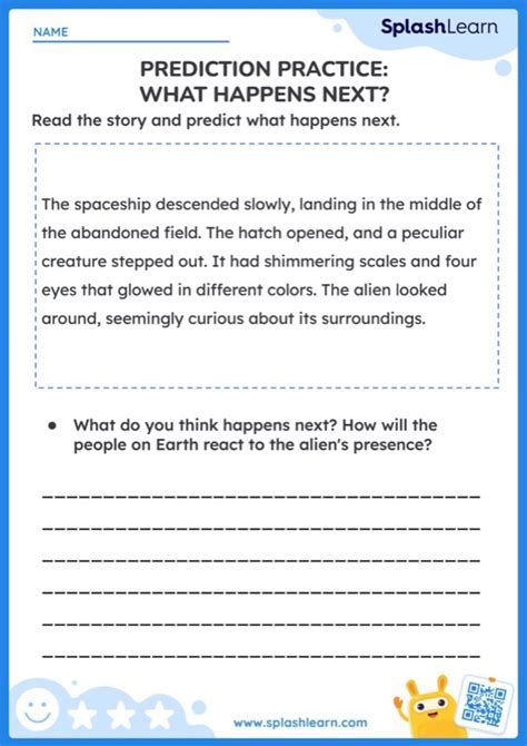 Prediction Practice What Happens Next — Printable Ela Worksheet