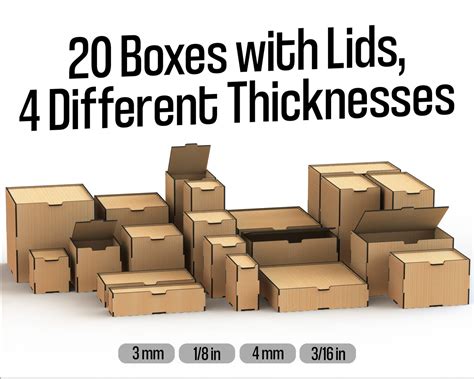 Stackable Crates 5 Different Boxes Bundle Svg Digital Download Laser