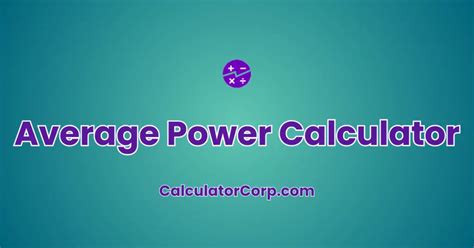 Average Power Calculator Compute Mean Power Output Over Time