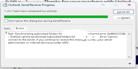 Outlook Email Sync Error Microsoft Qanda