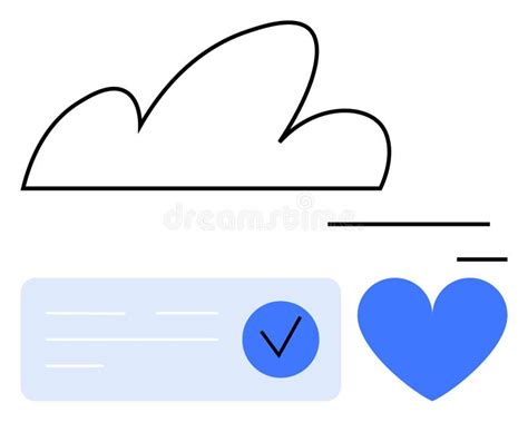 Cloud Computing Concept With Heart And Checkmark Highlighting Security And User Approval Stock