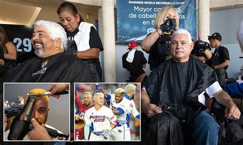Puerto Ricans Dye Their Hair Blond For Baseball Team And It S A World Record Daily Mail Online