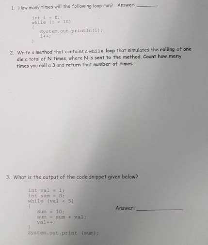 Solved How Many Times Will The Following Loop Run Chegg