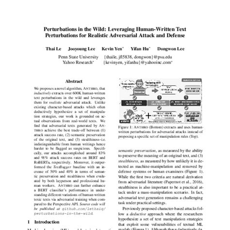 Perturbations In The Wild Leveraging Human Written Text Perturbations