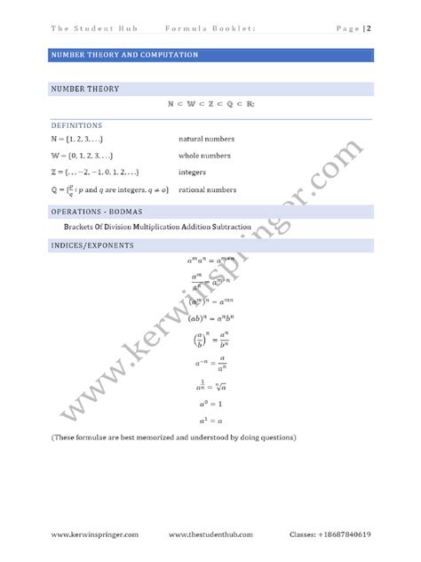 Formula Booklet Kerwin Springer Pdf