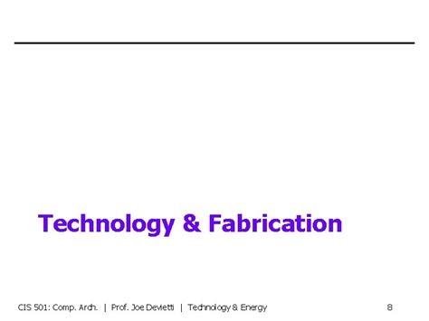 Cis 501 Computer Architecture Unit 3 Technology Energy