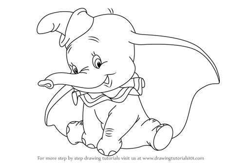 How To Draw Dumbo Elephant From Dumbo Dumbo Step By Step