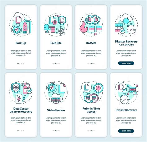 Premium Vector Disaster Recovery Onboarding Mobile App Screens Set