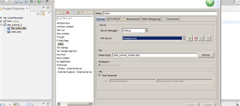 Php How To Run The File Directly In Browser In Aptana Stack Overflow