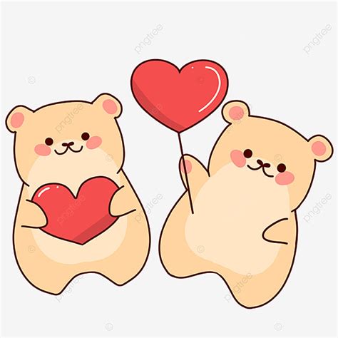 발렌타인 데이 귀여운 일러스트 곰 만화 곰돌이 사랑 발렌타인 데이 Png 일러스트 및 Psd 이미지 무료 다운로드 Pngtree
