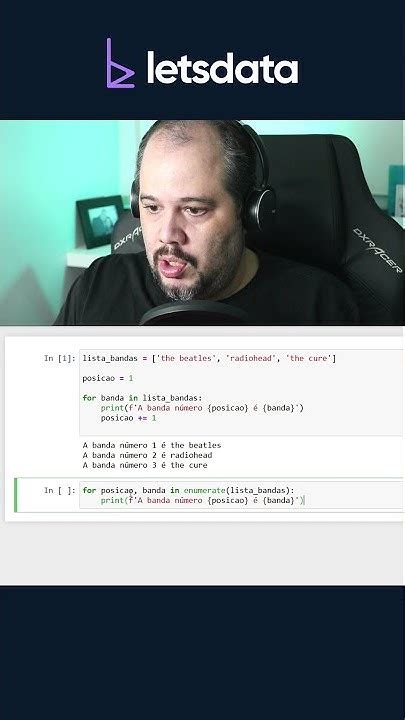 Criar Um Contador Automaticamente Com Enumerate Em Python Shorts