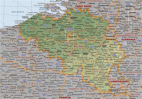 Belgio Carta Geografica Mappa Del Belgio