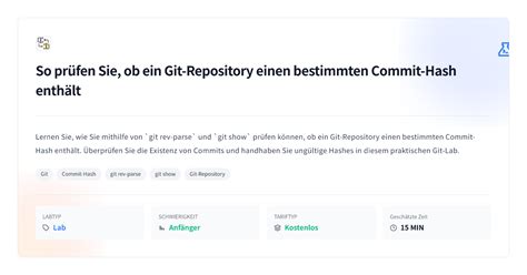 So Prüfen Sie Ob Ein Git Repository Einen Bestimmten Commit Hash