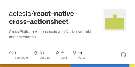Github Aelesiareact Native Cross Actionsheet Cross Platform