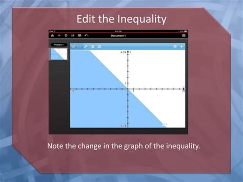 Nspire Ipadapptutorial Graphs Of Linear Inequalities Ppt