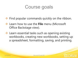 MS Excel 2010 training module | PDF | Operating Systems | Computer Software and Applications