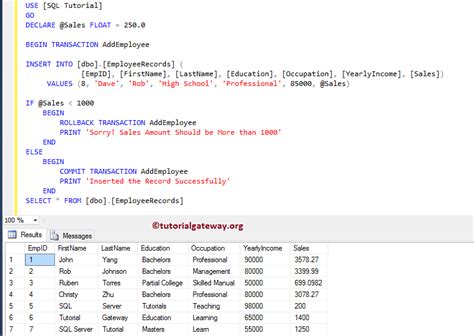 What Is Sql Transaction With Examples