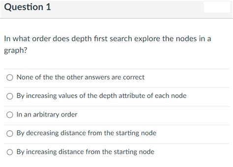 Solved In What Order Does Depth First Search Explore The