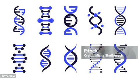 Dna 아이콘 요소 Dna의 벡터 집합입니다 생명 유전자 모델 바이오 코드 유전학 분자 의료 기호 구조 분자 염색체 아이콘 픽토그램 Dna 유전 기호 요소 및 아이콘 모음