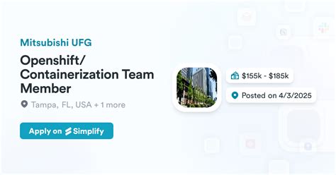 Openshiftcontainerization Team Member Mitsubishi Ufg Simplify Jobs Openshiftcontainerization Team Member Mitsubishi Ufg Simplify Jobs